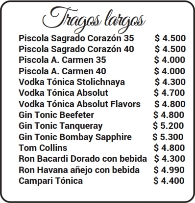 Vinos | Del Beto restaurant